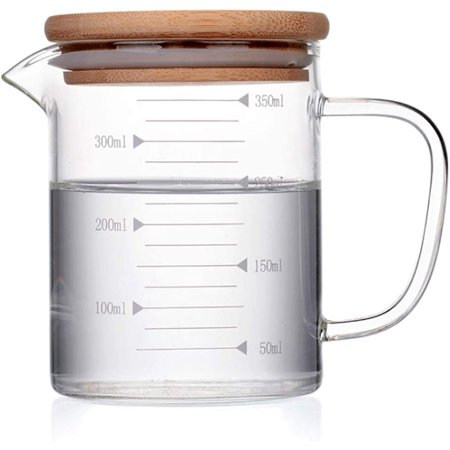 Lepai Glass Beaker Measuring Cup with Handle and Lid, V-Shaped Spout ...