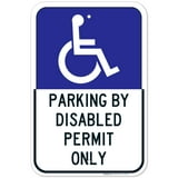 Florida Handicap Parking Sign, Parking by Disabled Permit Only, 12x18 ...