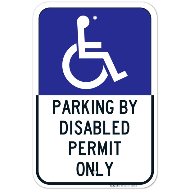 Florida Handicap Parking Sign, Parking by Disabled Permit Only, 12x18 ...