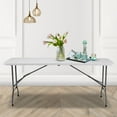 ZUNMOS 6FT Folding Table with Handles for Parties, Banquets, Backyard ...