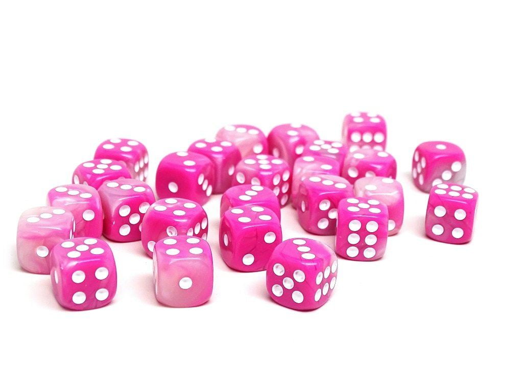 12mm D6 Dice - Pink Opal - 25 Count Bag - Walmart.com