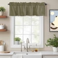 Abstract Solid Color Valance Curtains for Windows, Simple Avocado Dark ...