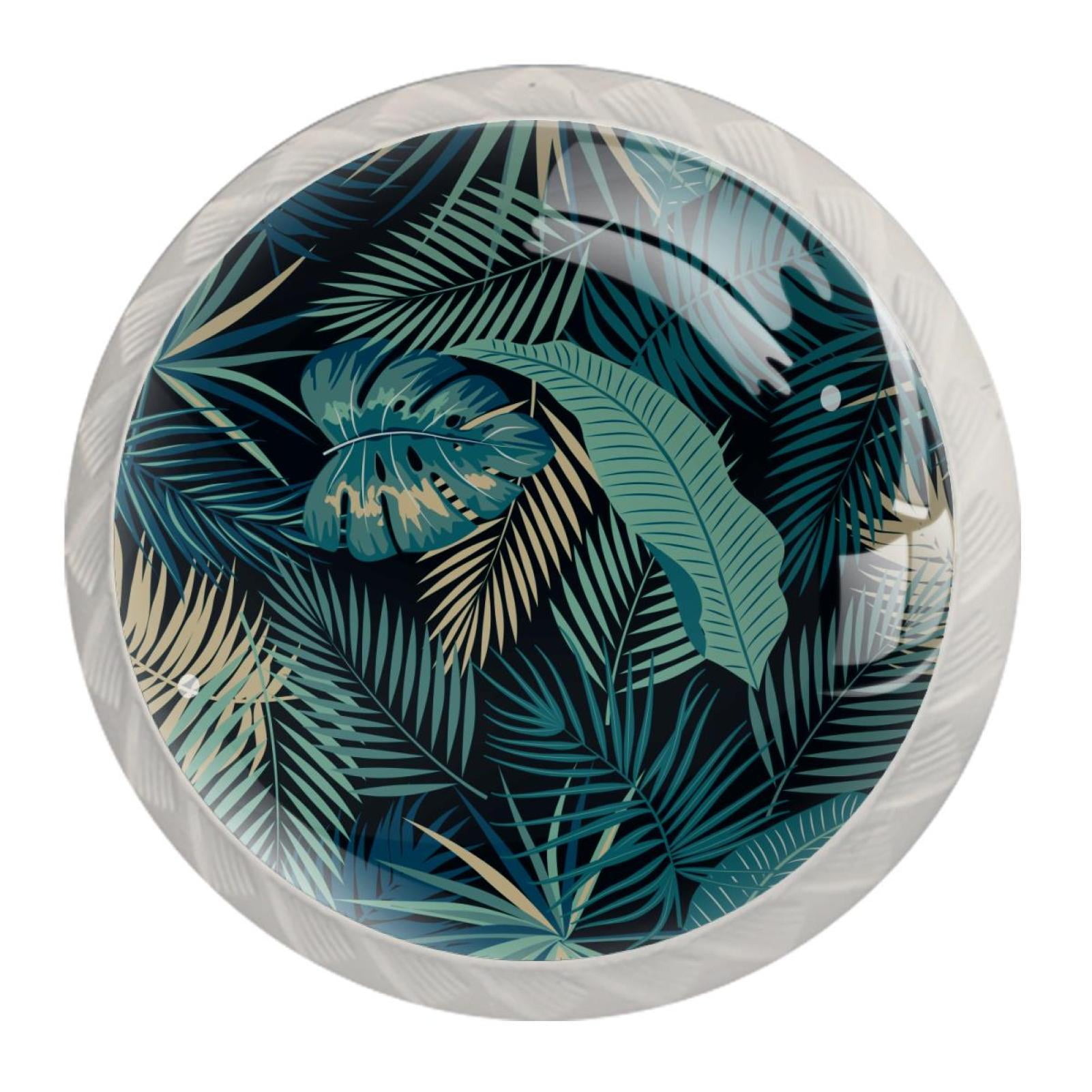 4 Pcs Tropical Plant Leaves Knobs for Kitchen Cabinet Cupboard Dresser ...