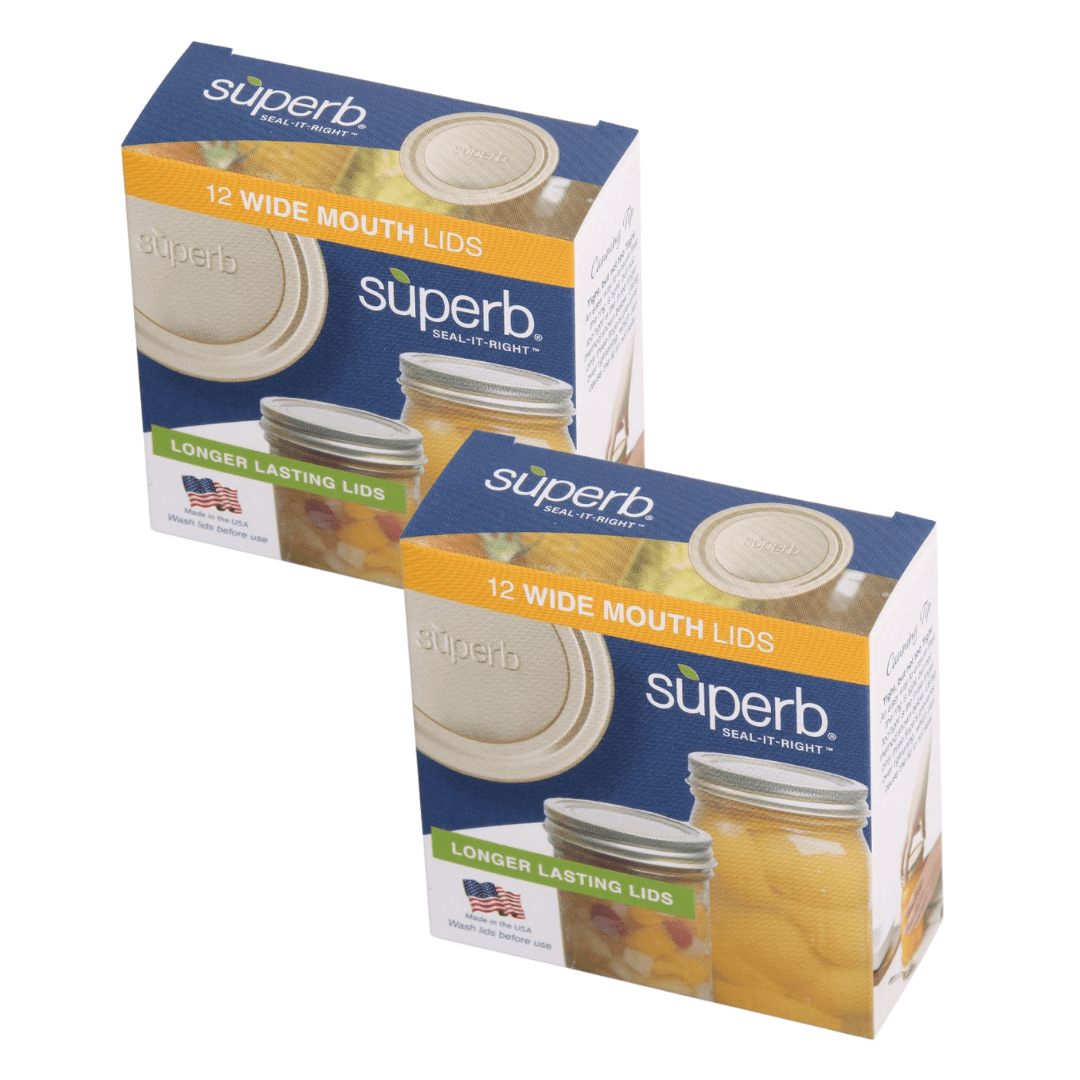 Superb Sealing Solutions Canning Lids - Mason Jar Wide Mouth Lid ...