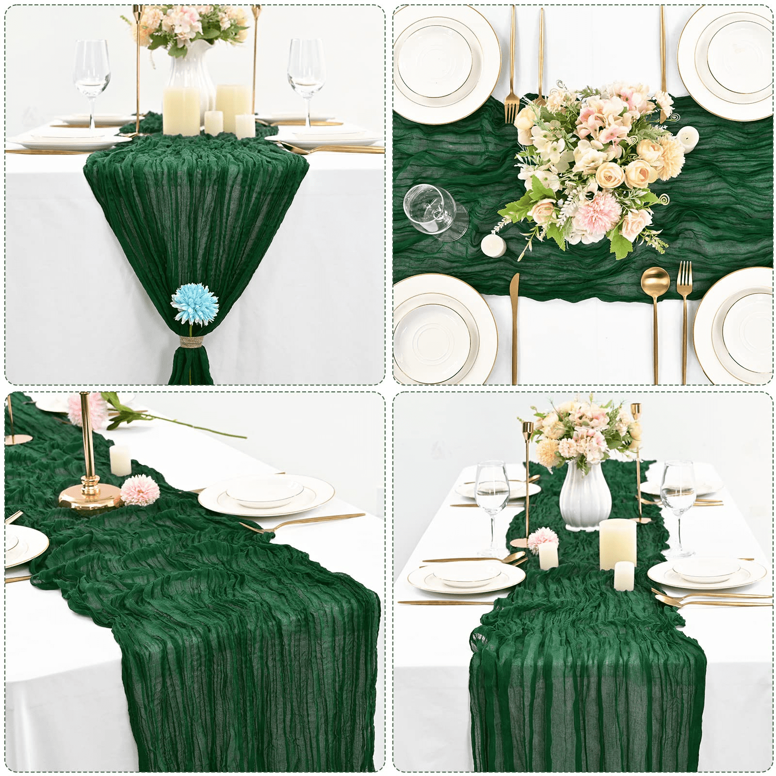 Dark green table runner store