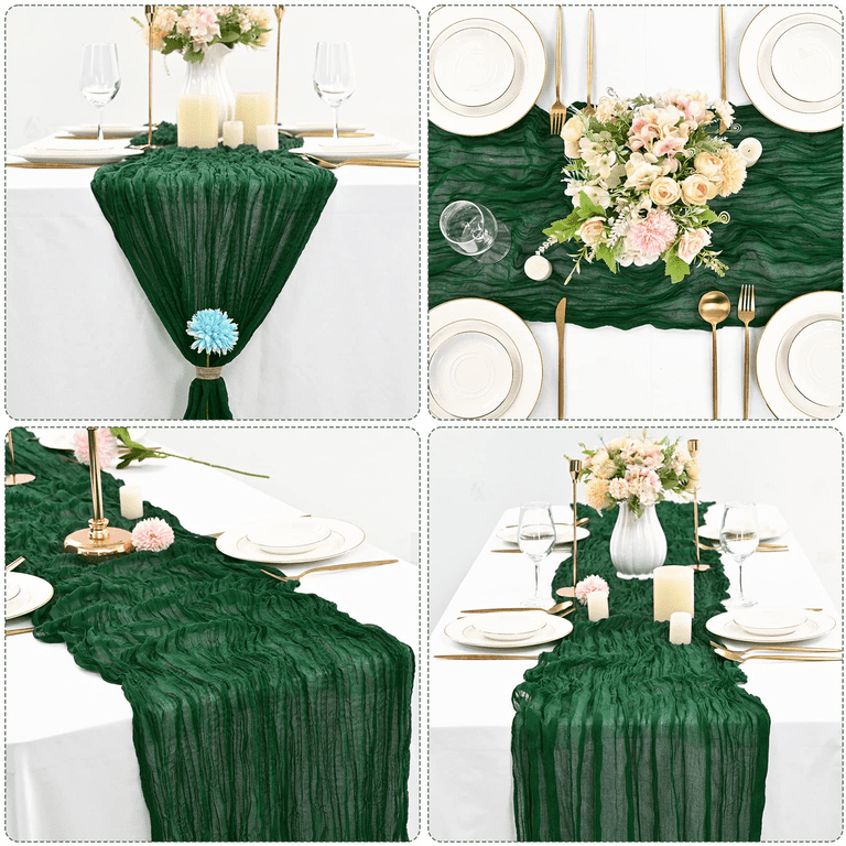 Green Wedding Table Setting Runner