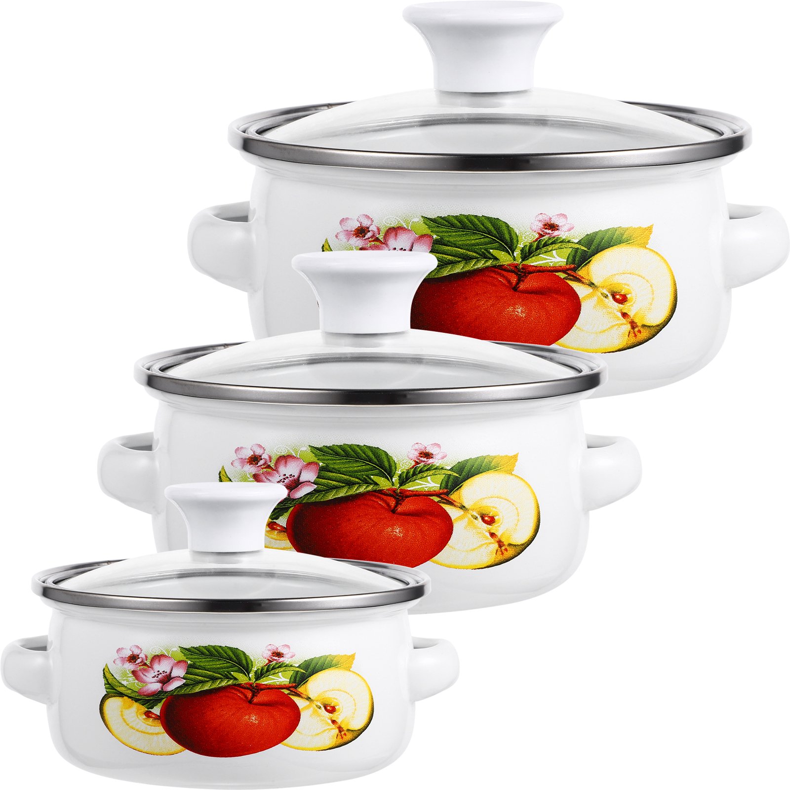 Click here for Raindrops 3pcs Mini Soup Pot Enamel Stew Pot Flat... prices