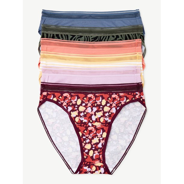 Joyspun Women's Cotton Bikini Panties, 6-Pack, Sizes S to 2XL - Walmart.com