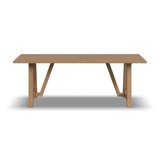 Pemberly Row Rectangle Farmhouse Hardwood Dining Table in Natural Oak ...