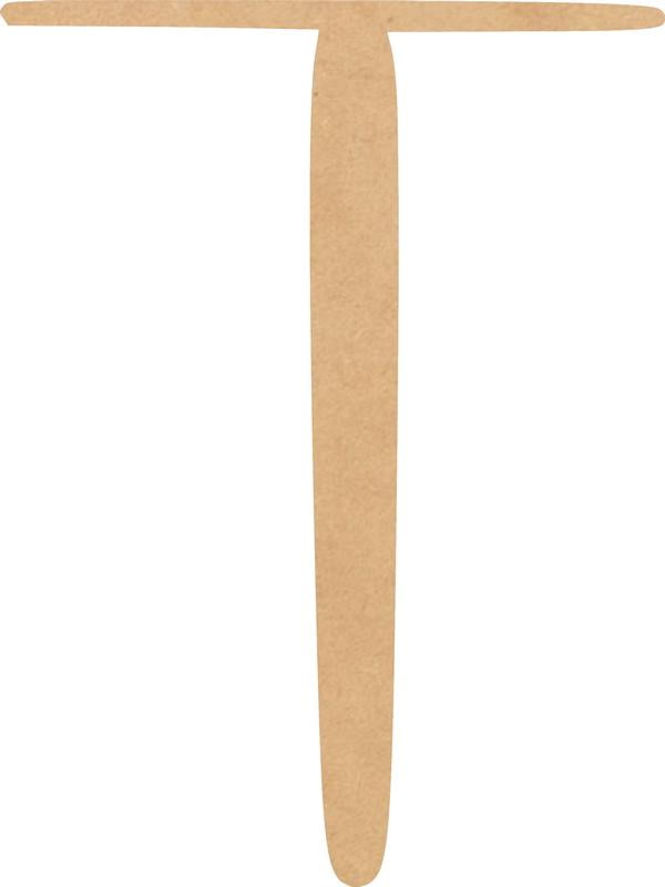 Wooden Letter T Blank Craft, Paintable 3'' MDF Wood DIY, Snowy ...