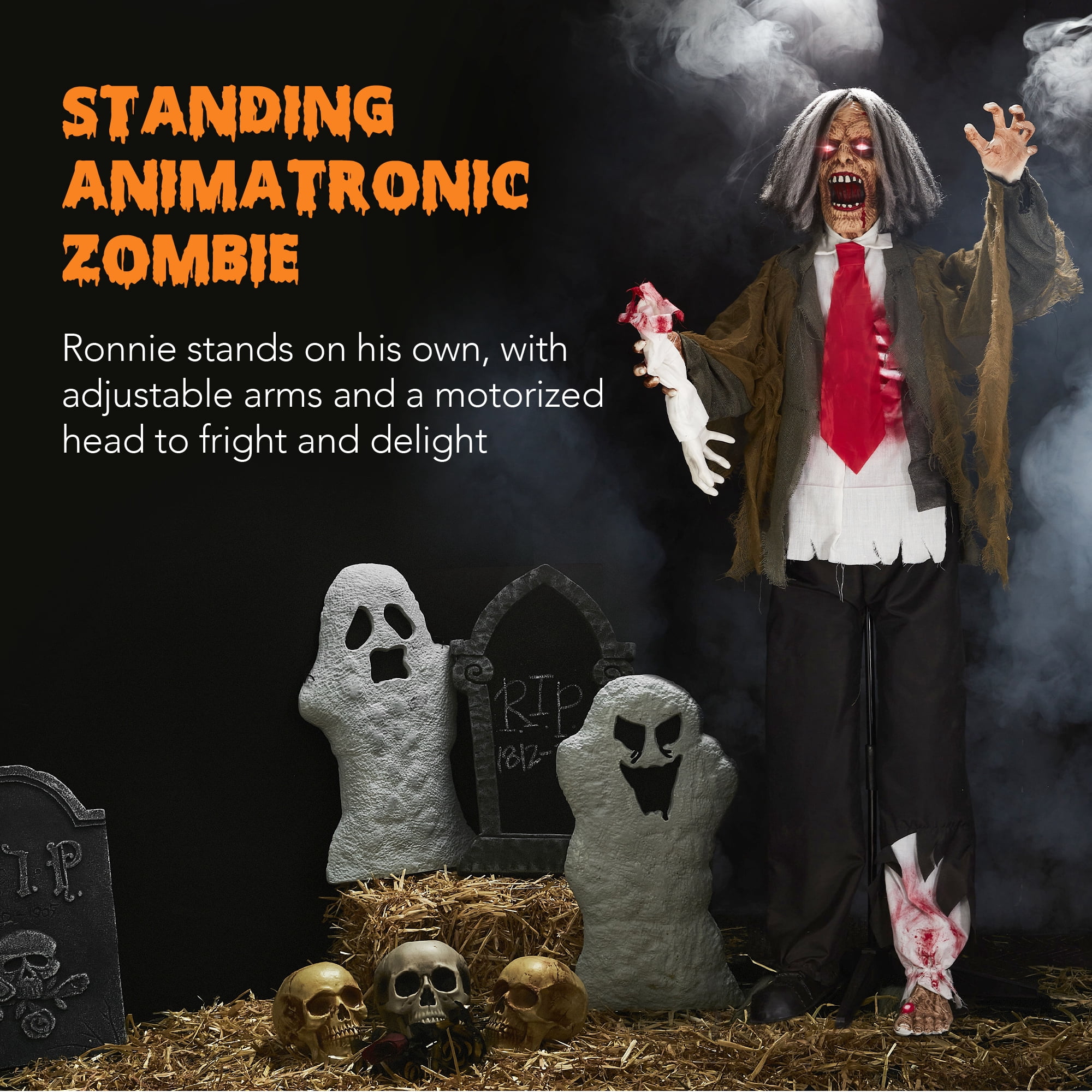 Buy Best Choice Products Rotten Ronnie Standing Animatronic Zombie ...