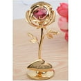AURIGATE Chrome and Rose-Gold Plated Crystal Rose Flower Tabletop with ...