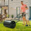 24 Inch Lawn Roller,Push and Pull Garden Roller Filled with Water and ...