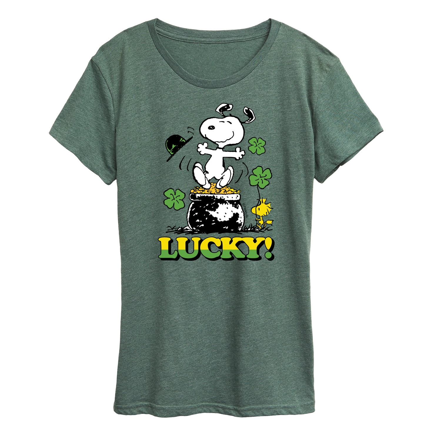 Peanuts - Lucky - Women's Short Sleeve Graphic T-Shirt - Walmart.com