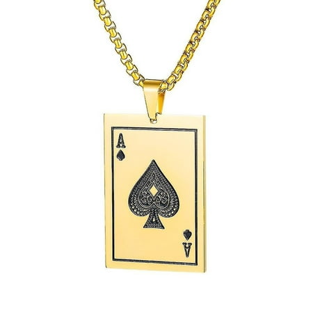 Titanium Steel Ace Of Spades Playing Card Pendant Chain | Walmart Canada