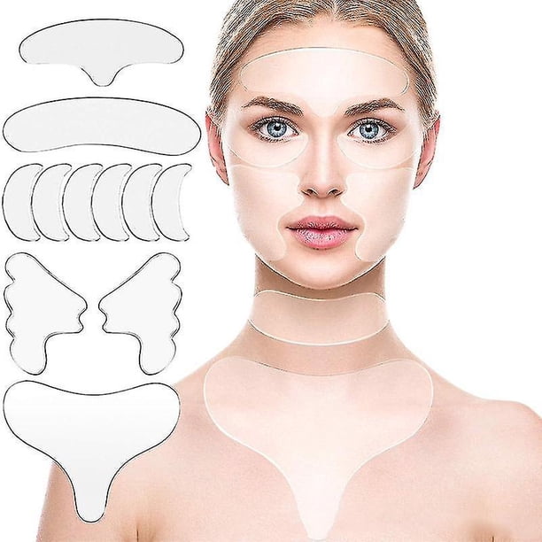 11 Pieces Reusable Silicone Chest Pads, Silicone Neck Pad Set Including ...