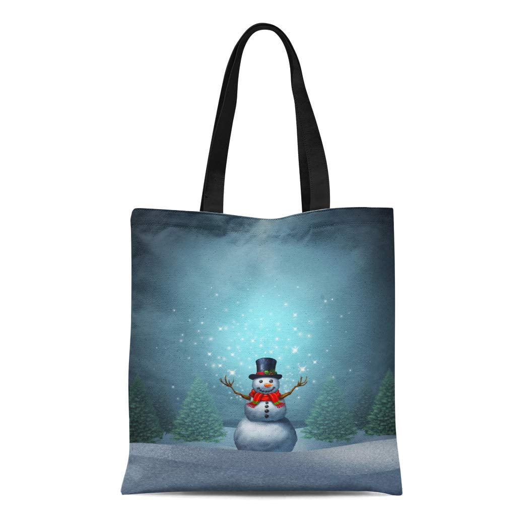 ASHLEIGH Canvas Tote Bag Magical Snowman Winter Holiday As Merry ...