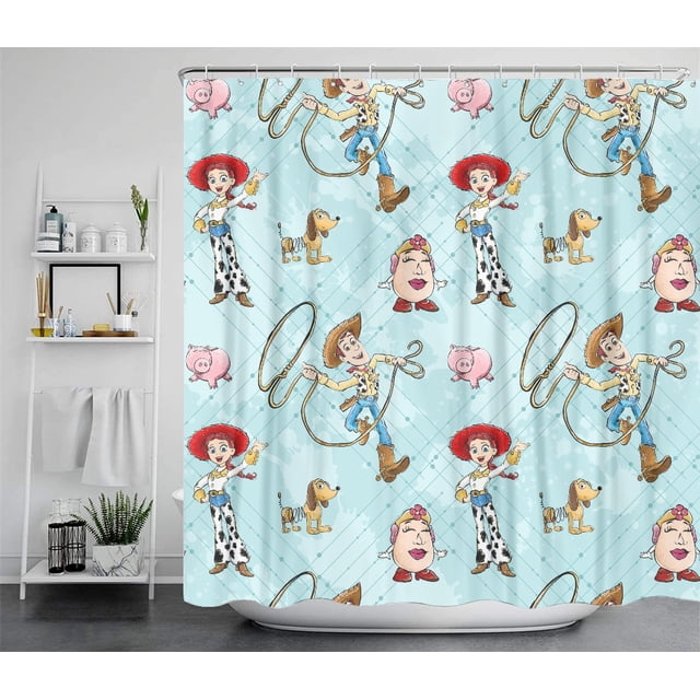 Toy Story Shower Curtain 60x72 Inch Bath Decor Polyester Fabric ...