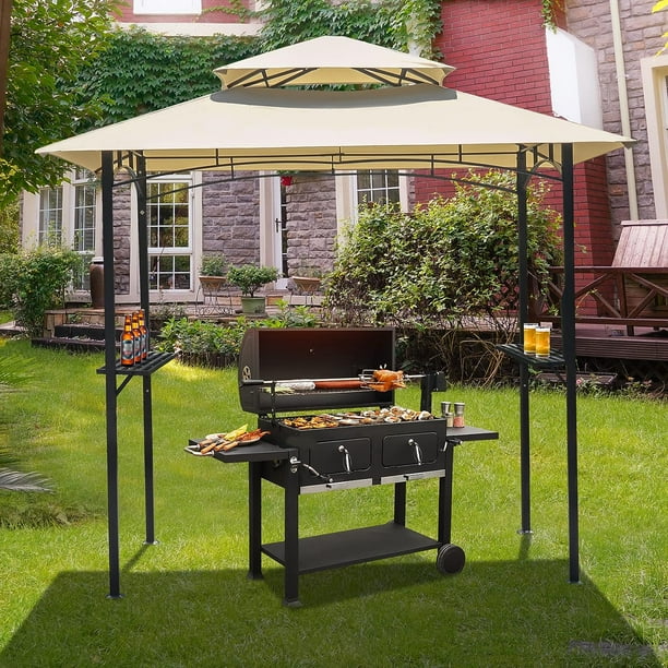 REDCAMP 5x8 Grill Gazebo Canopy, Outdoor BBQ Gazebo with 2 Side Shelves ...