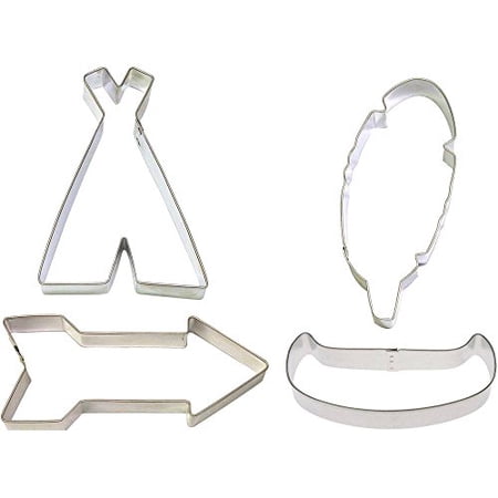 Native Tribal Cookie Cutter 4 Pc Set – Feather, Canoe, Tepee, Arrow ...