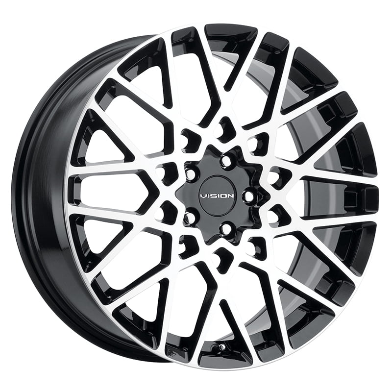VISION RECOIL 18X8 5X114.3 38ET 78.1CB GLOSS BLACK MACHINED FACE WHEEL ...