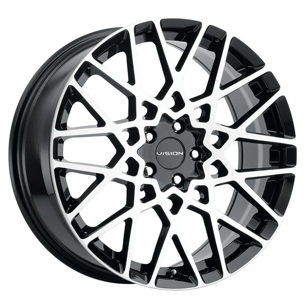 VISION RECOIL 18X8 5X114.3 38ET 78.1CB GLOSS BLACK MACHINED FACE WHEEL ...