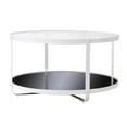 32" White Glass And Metal Two Tier Round Coffee Table - Walmart.com