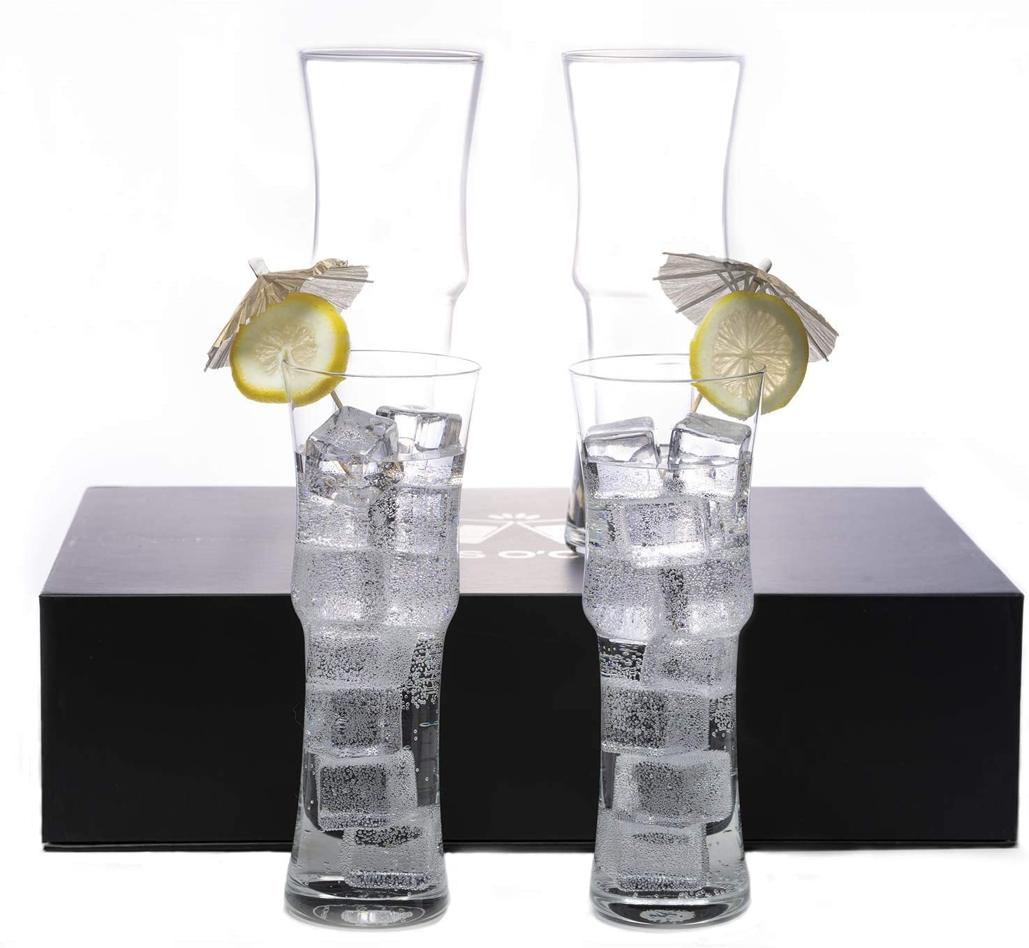 Lemonsoda Tall Cocktail Glasses Set Of 4 Handcrafted Cocktail Glass Set Highball Bar Glasses