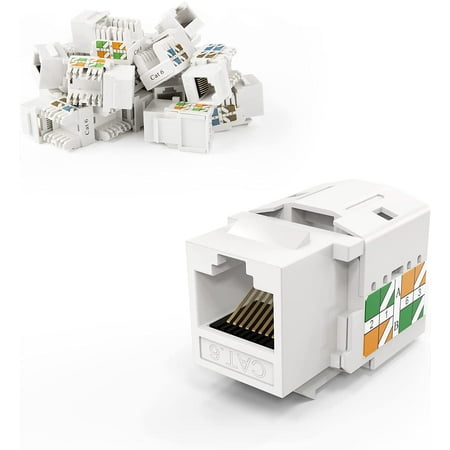 Cat6 Key Jacks, CableCreation 10-Pack RJ45 Key Jack UL Listed, Ethernet ...