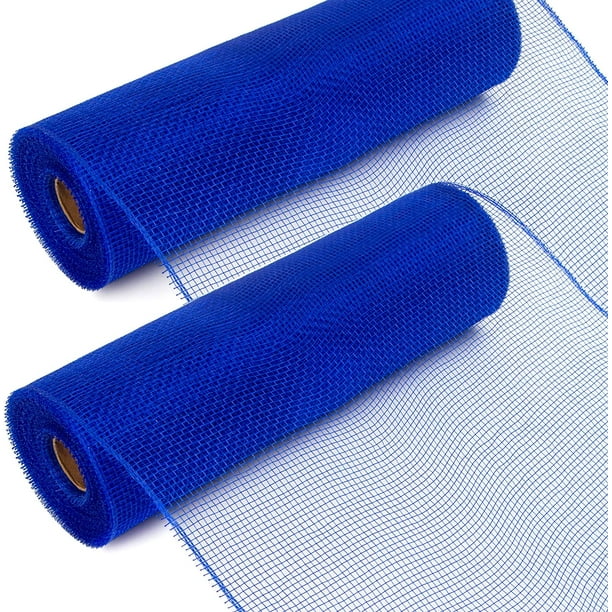 2 Rolls Royal Blue Mesh Ribbon,10 inch x 30 feet(10Yard) Per Roll ...