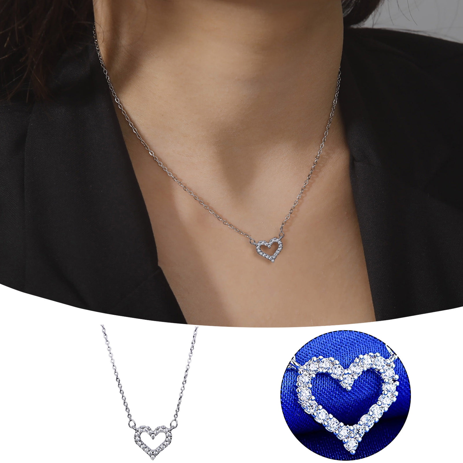 Click here for Yangzheee Silver Shaped Pendant Necklace For Women... prices