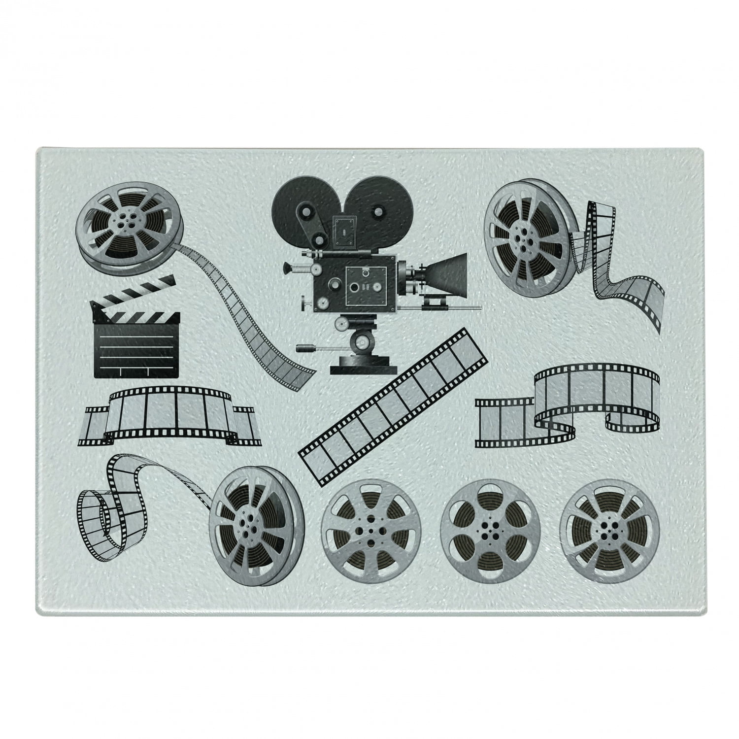 Movie Theater Cutting Board, Movie Industry Themed Greyscale ...