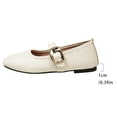 Crunowin Women's Buckle Detail Flats, Simple Design Spring Style Round ...