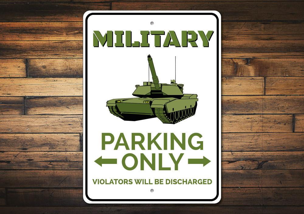 Military Parking Novelty Sign, Metal Wall Decor - 10x14 inches ...