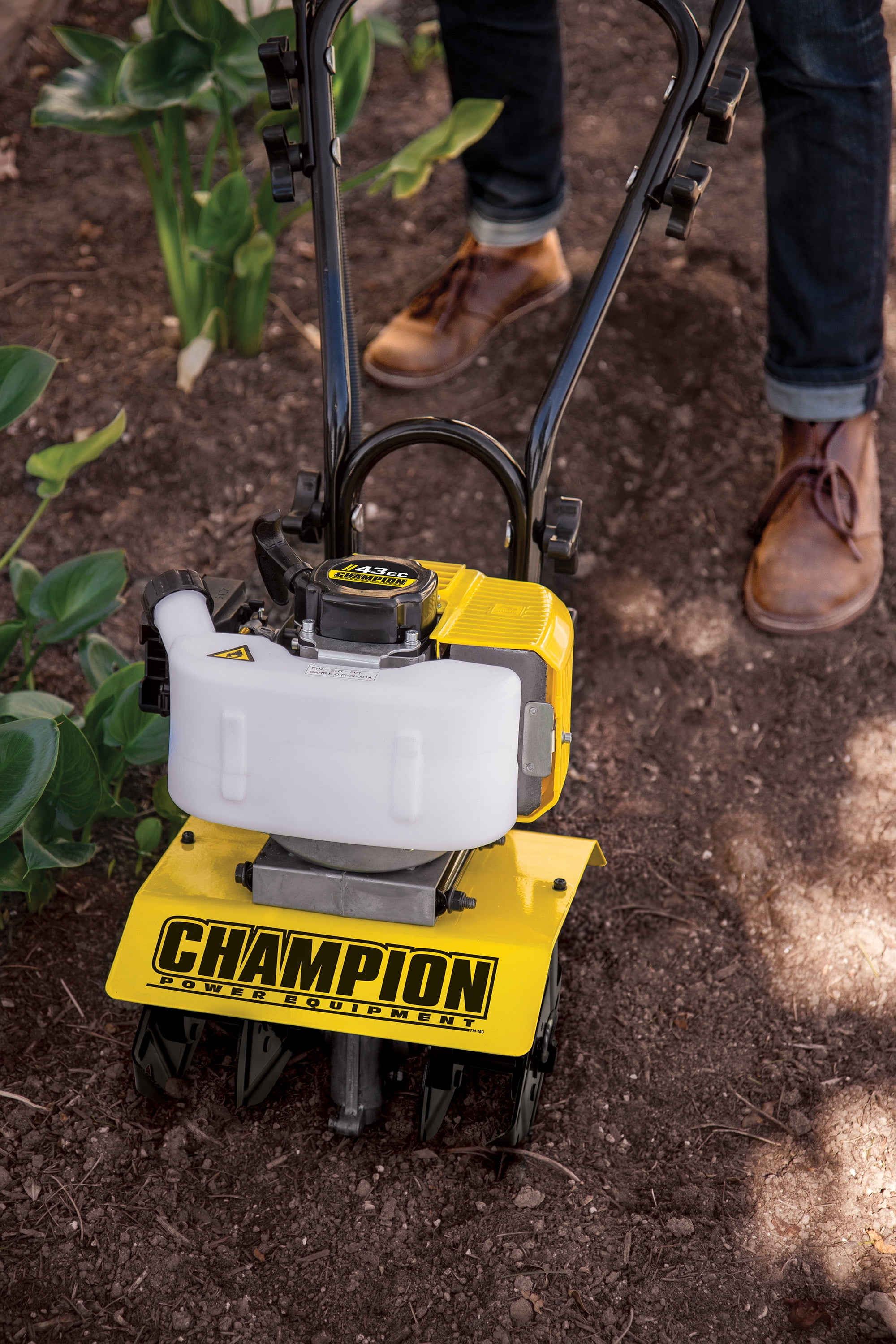 Buy Champion Power Equipment 43cc 2-Stroke Portable Gas Garden Tiller ...