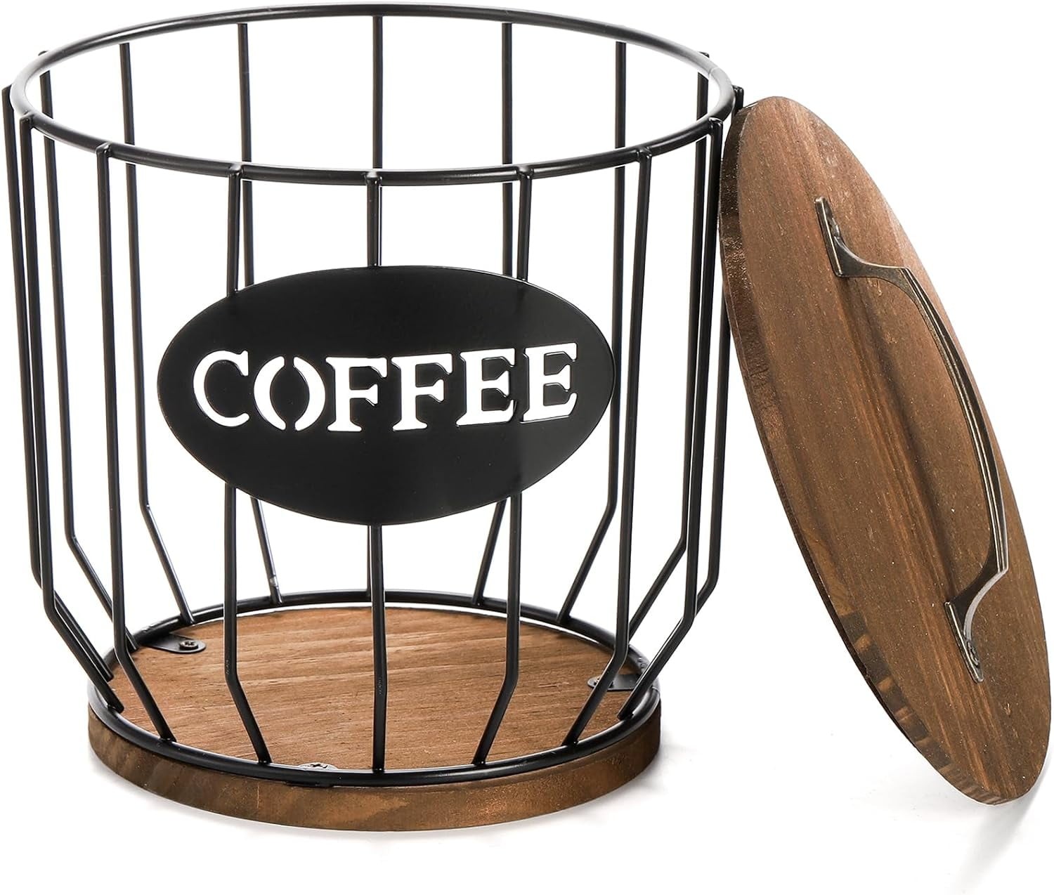 Portafiltros de café de gran capacidad con base de madera rústica ...