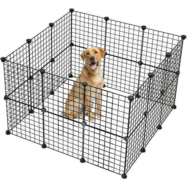QXDRAGON Pet Playpen, 32-Pannel Dog Puppy Cat Pen, Small Animal Cage ...