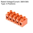 Uxcell Terminal Block 600V 36A Dual Row 5 Positions Screw Terminal Electric Barrier Strip 3 Pack ...