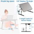 Adjustable Lap Desk, Large Smooth Easy-Clean Wood Grain Desktop ...