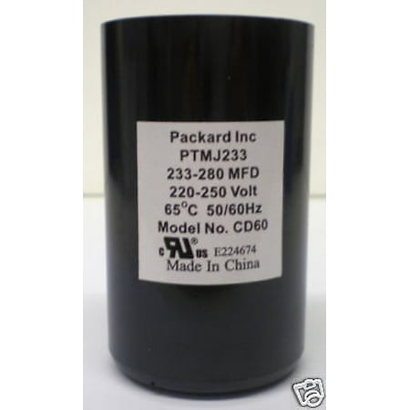 Packard PTMJ233 Motor Start Capacitor. 233-280 MFD UF / 220-250 VAC ...