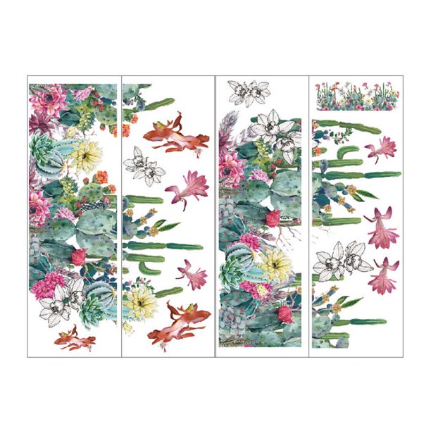 kurtrusly 4 Pieces Green Plants Wall Decals Removable Stickers Plant TV ...