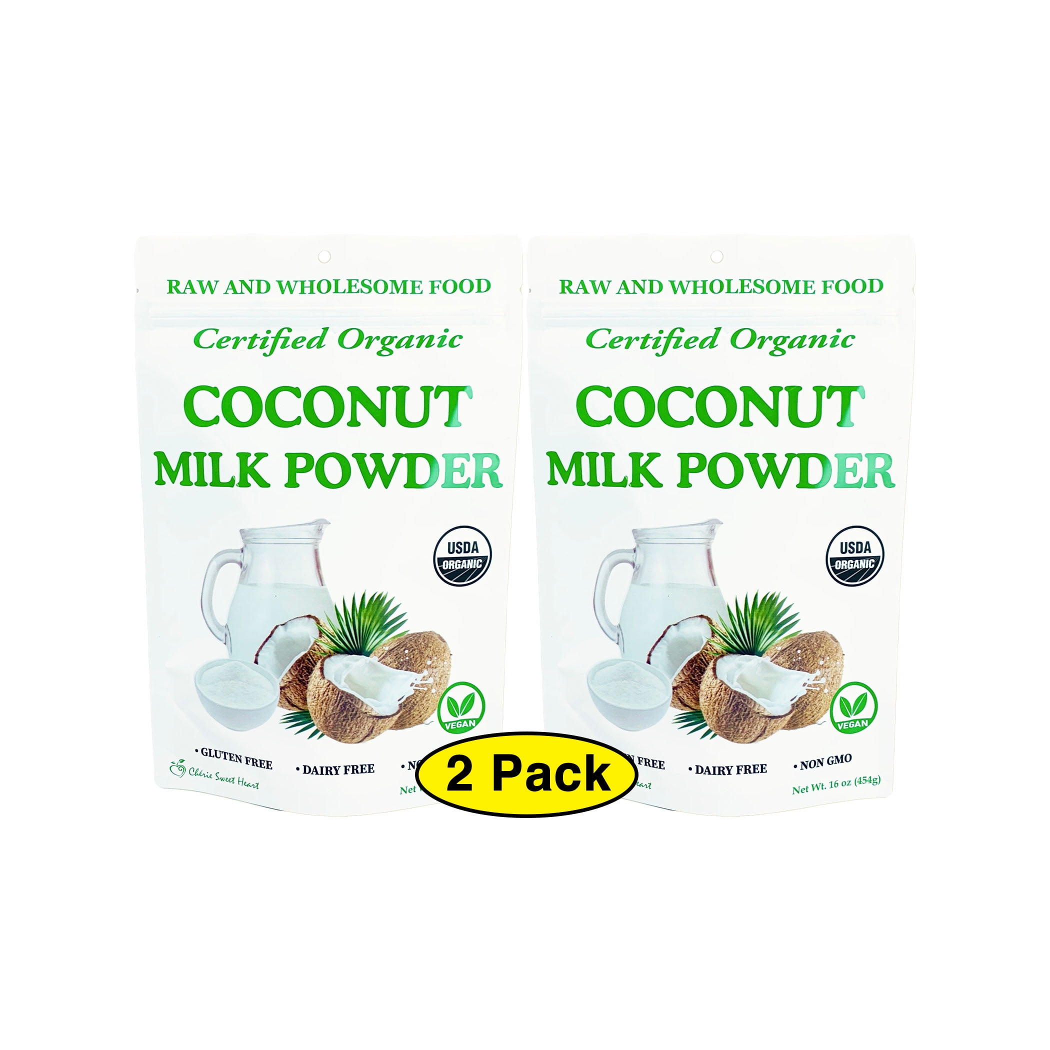 (2 Pack) Cherie Sweet Heart Organic Coconut Milk Powder - Walmart.com