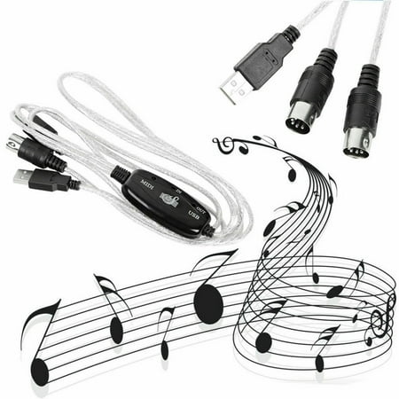 Keyboard to PC Adapter MIDI 5-Pin to USB Music Recording Converter ...
