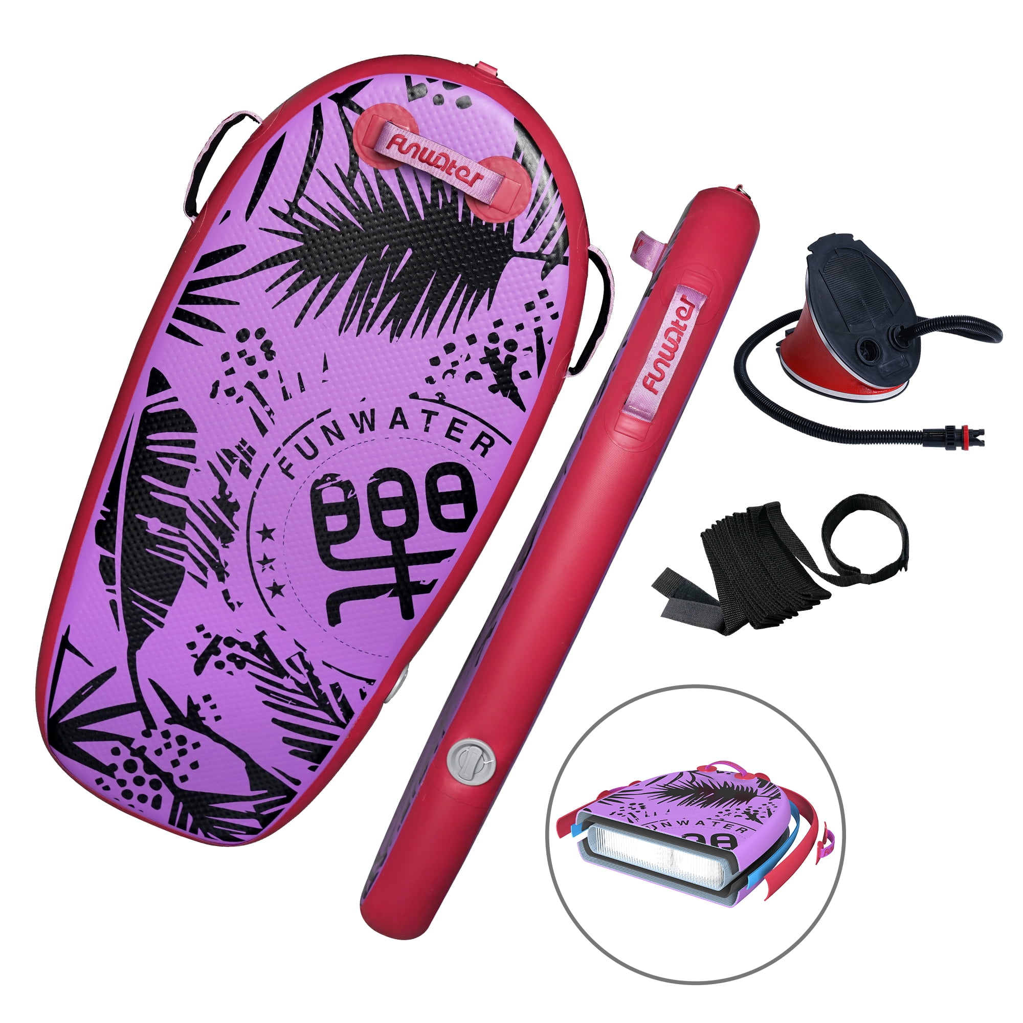 FUNWATER Inflatable Bodyboard Paddle Board Fuchsia, SUP Board ...