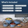 Nuwave 10 Piece Induction Compatible Duralon Blue Ceramic Non-Stick ...