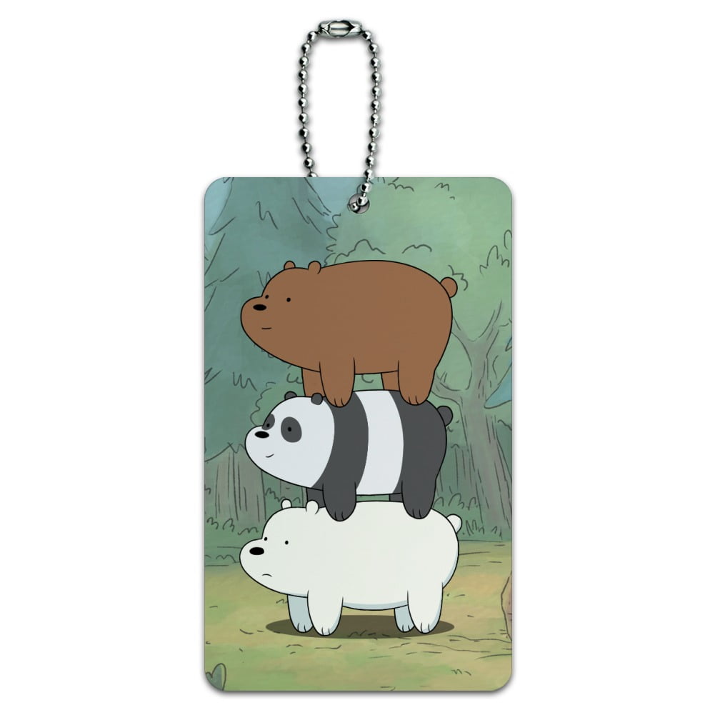 We Bare Bears Bear Stack Luggage Card Suitcase Carry-On ID Tag ...