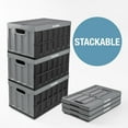 CleverMade 3 Pack Stackable Collapsible Storage Bin with Lids - 16 Gal ...