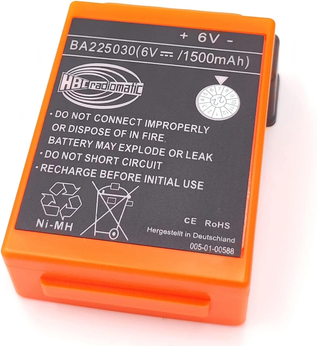 New for HBC Radiomatic BA225030 6V 1500mAh Battery Ni-Mh Rechargeable ...