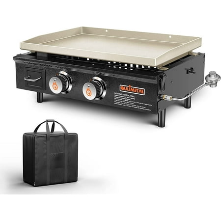 Hantdan Portable Table Top Griddle, 22 Inch 2-Burner Propane Gas Flat ...