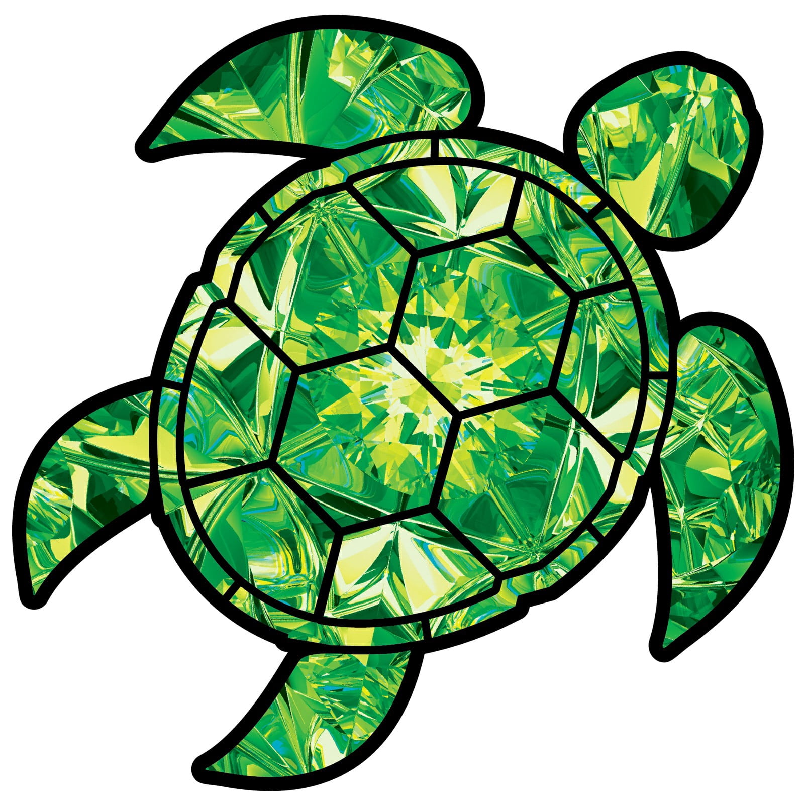 Peridot Sea Turtle Birthstone Decal August Print Sticker Vinyl Rear 